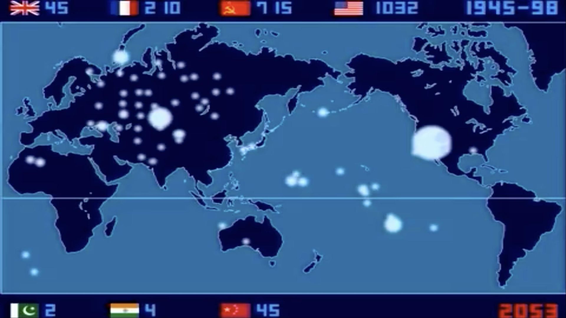 A Time-Lapse Map of Every Nuclear Explosion Since 1945 | Where to ...
